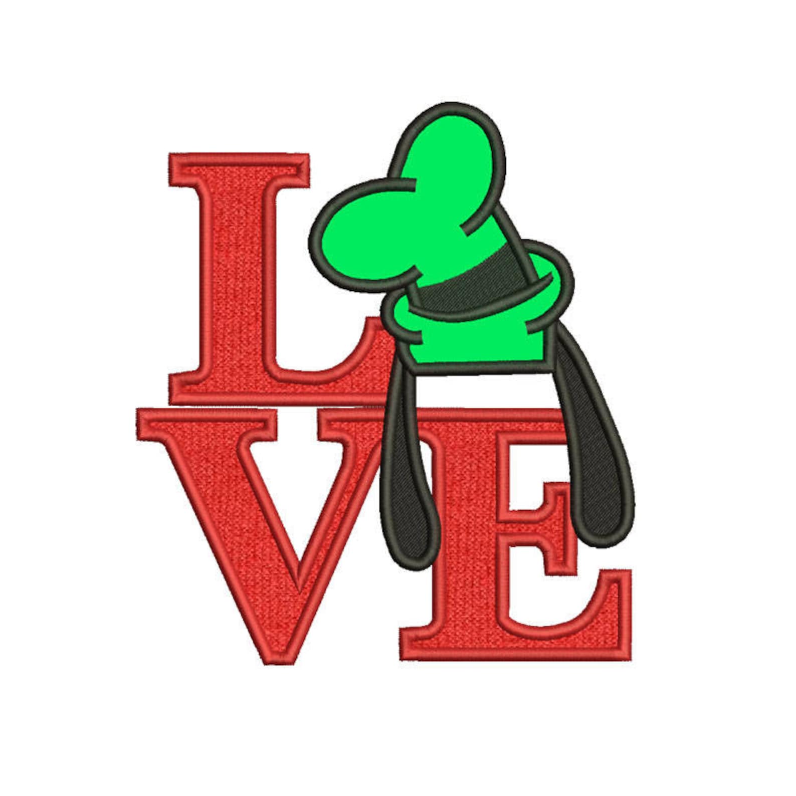 7 Size Goofy Applique Designs Embroidery Designs,christmas Embroidery ...