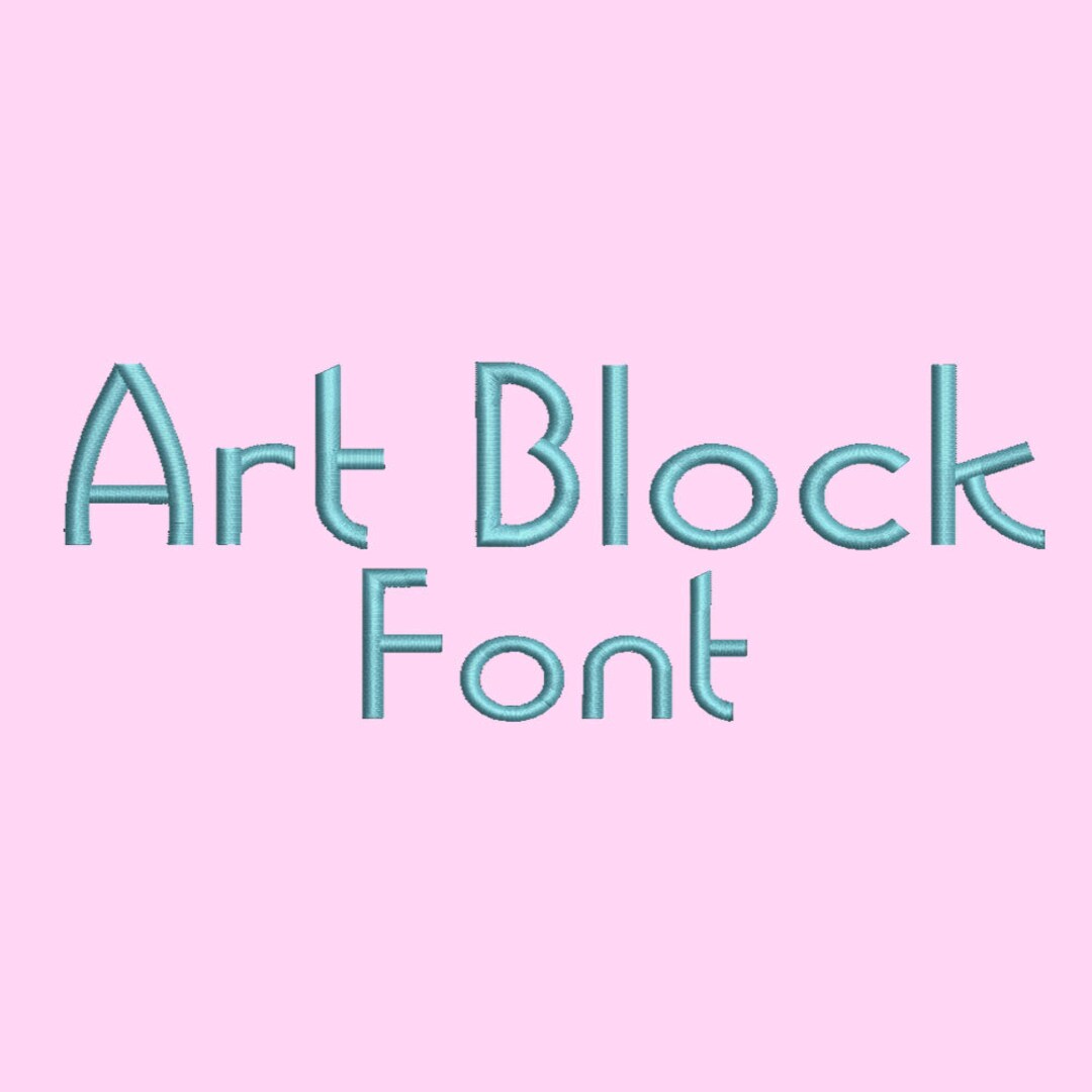 5 Size Art Block Font Embroidery Designs, BX Fonts Machine Embroidery ...