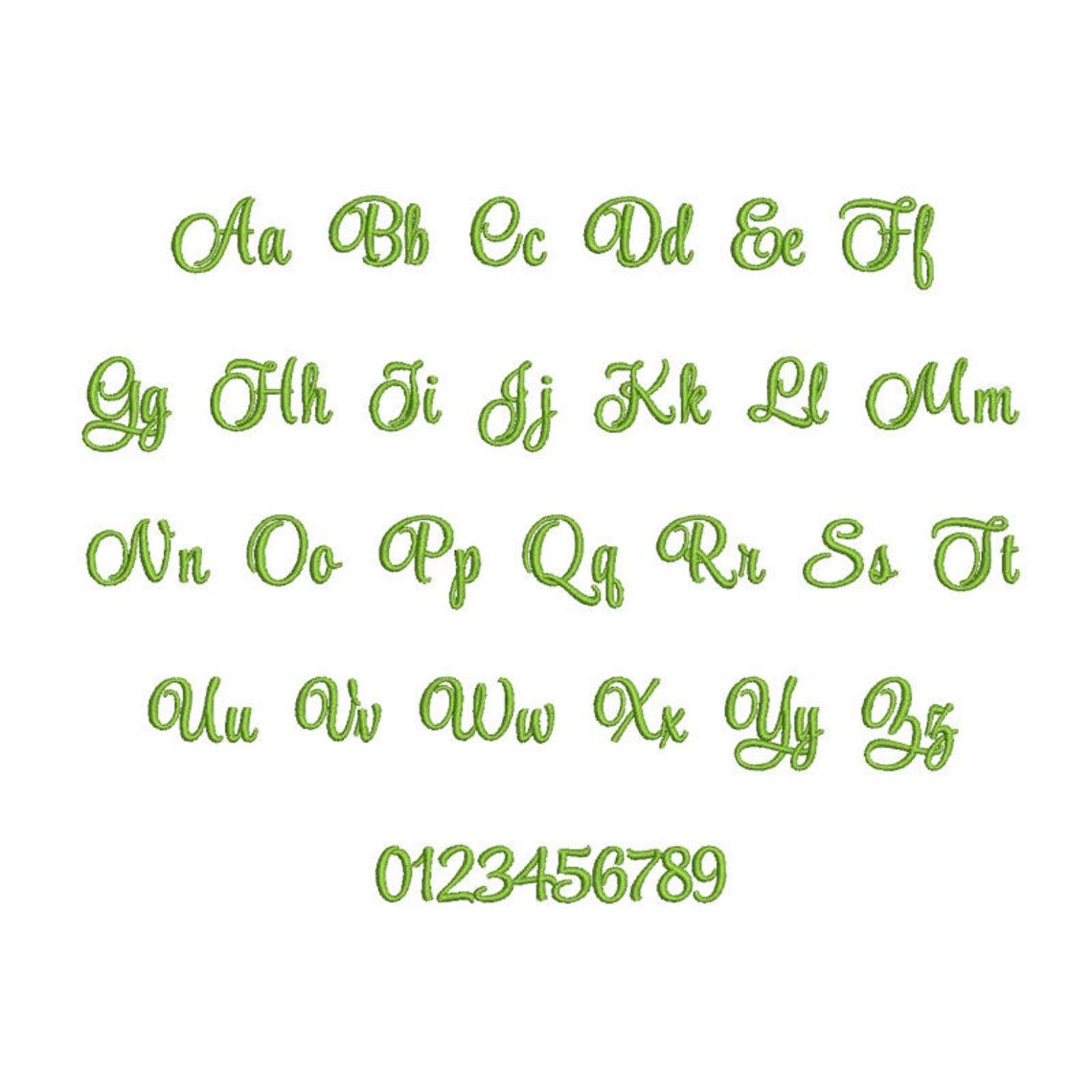 5 Size Style Script Font Embroidery Designs BX Fonts Machine - Etsy