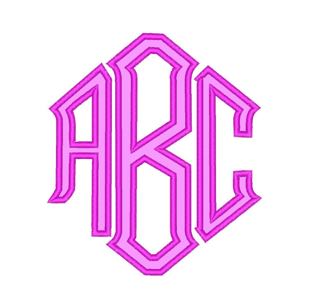 11 Size Point Monogram Applique 3 Letters Monogram Font BX Fonts ...