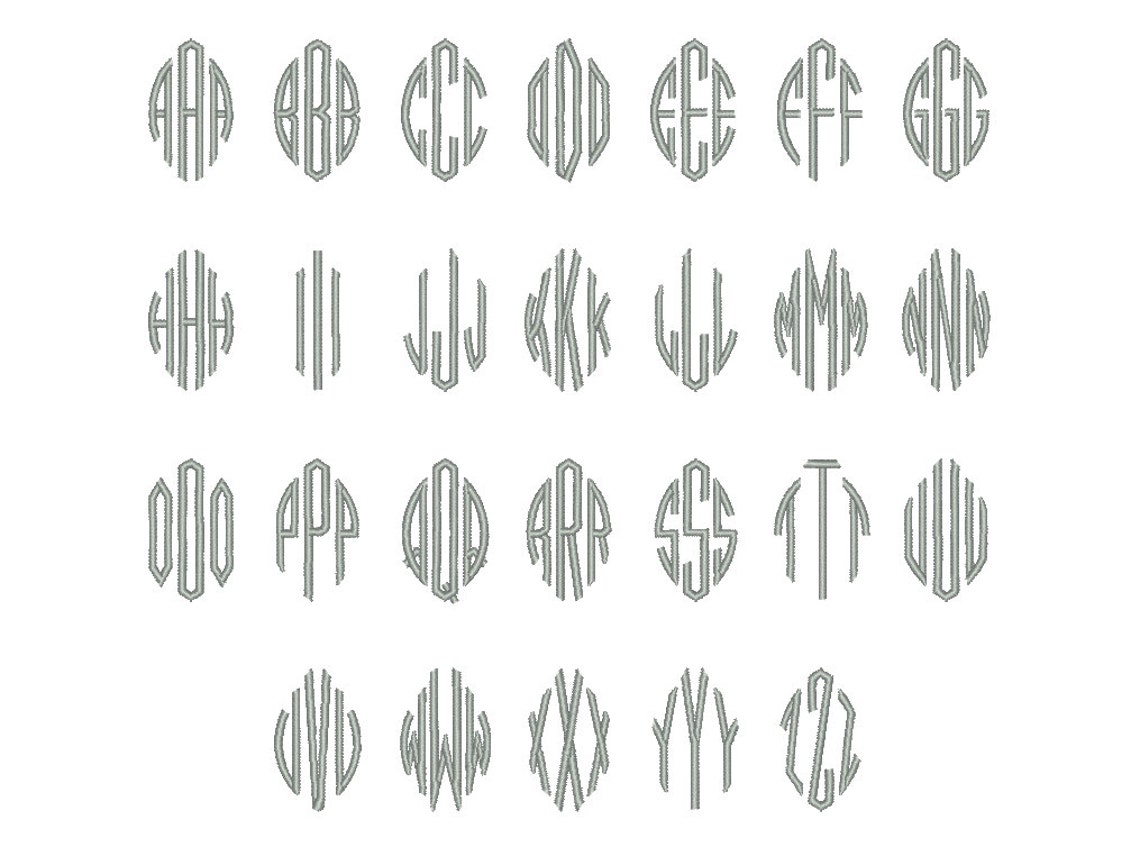 7 Size Ark Monogram 3 Letters Monogram Font BX Fonts | Etsy