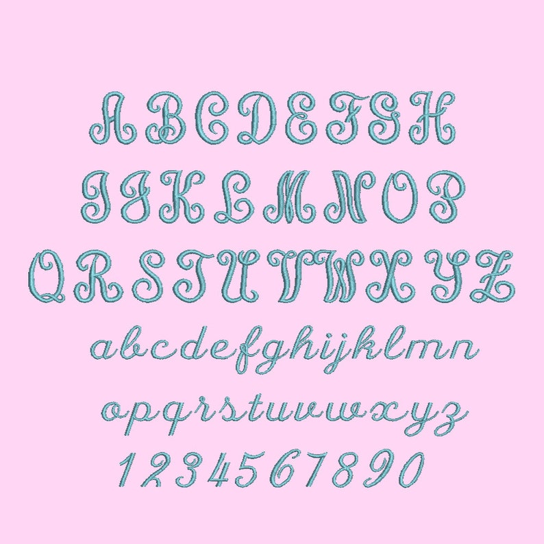 3 Size Upright Script Font Embroidery Designs BX Fonts - Etsy