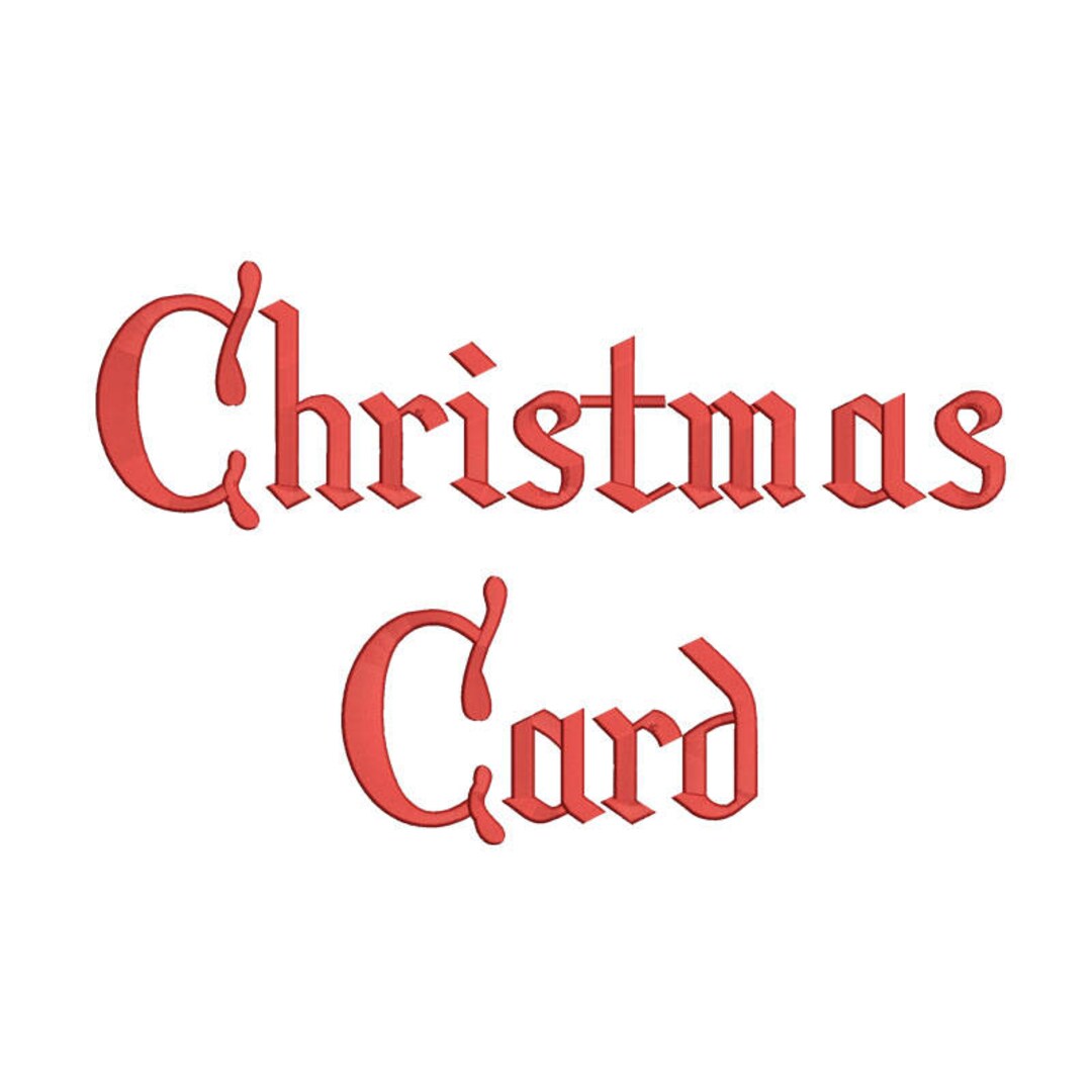 6 Size Christmas Card Embroidery Fonts Embroidery Designs, BX Fonts ...