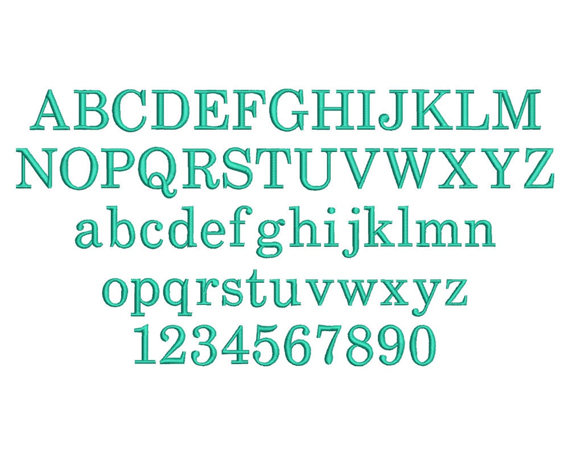 5 Size School Book Font Embroidery Designs, BX Fonts Machine Embroidery ...