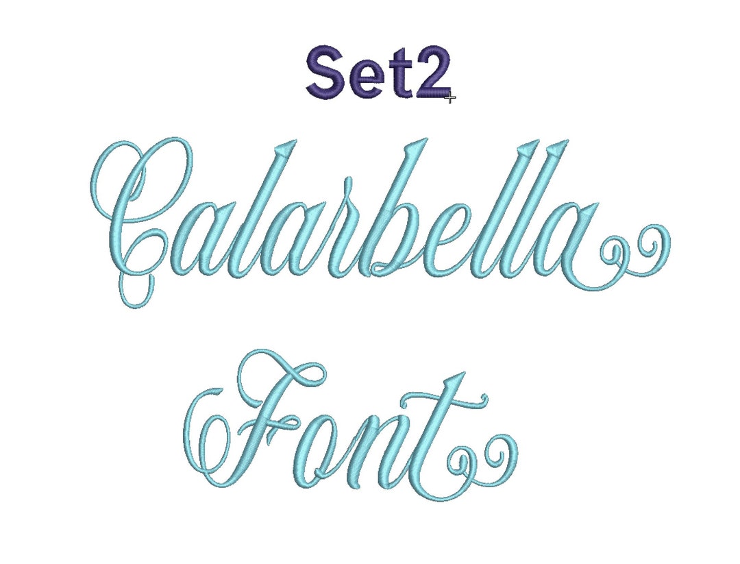 5 Size Calarbellar Set2 Embroidery Fonts, Embroidery Designs ,BX Fonts ...
