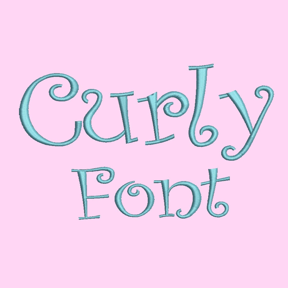 3 Size Curly Font Embroidery Designs BX Fonts Embroidery | Etsy