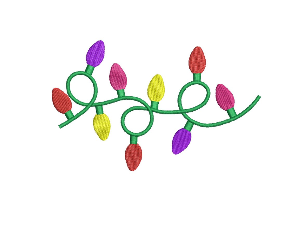 8 Size Christmas Lights Embroidery Merry Christmas Designs | Etsy