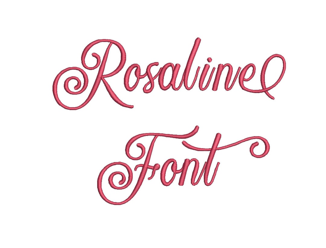 5 Size Rosaline Embroidery Fonts, Embroidery Designs ,BX Fonts, Pes ...