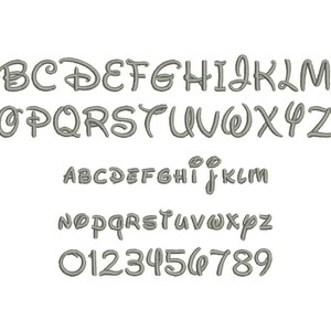 5 Size Disney Embroidery Font Embroidery Designs BX Fonts - Etsy
