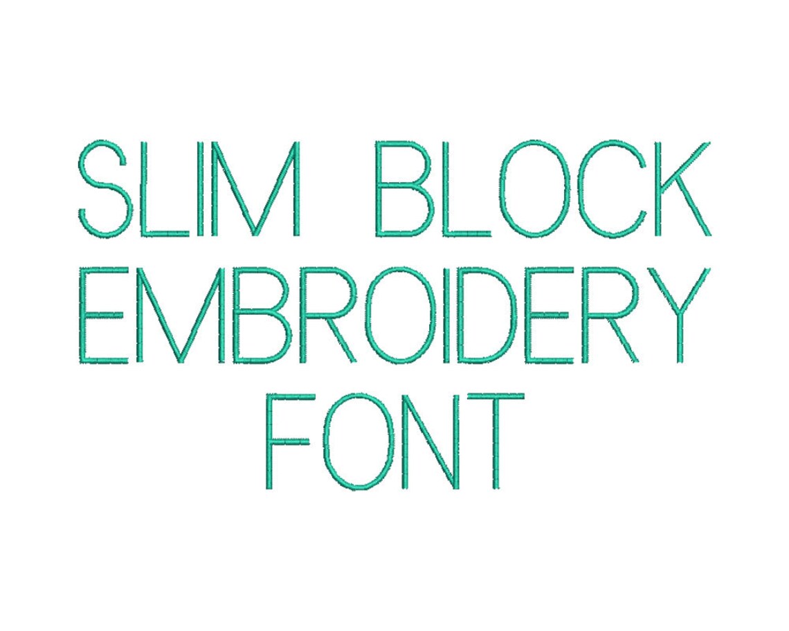 3 Size Slim Block Font Embroidery Designs, BX Fonts Machine Embroidery ...
