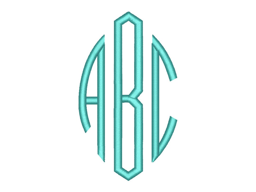 7 Size Ark Monogram 3 Letters Monogram Font BX Fonts Embroidery Fonts ...