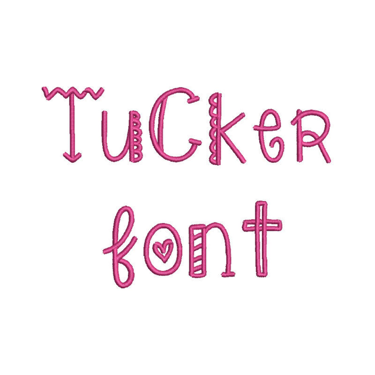 7 Size Tucker Embroidery Font Embroidery Designs BX Fonts | Etsy