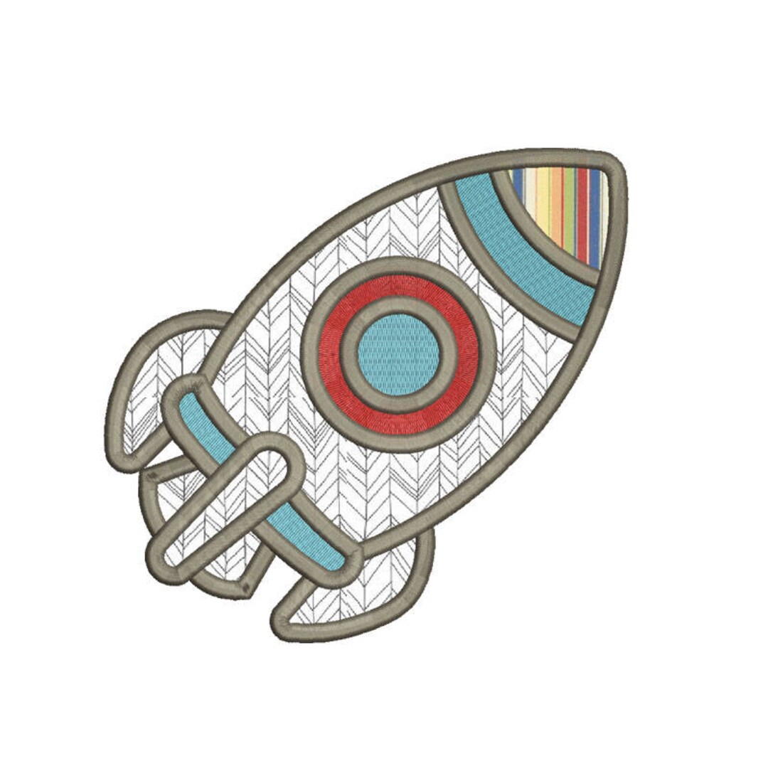 8 Size Rocket Applique Designs Embroidery Designs,kid Embroidery ...