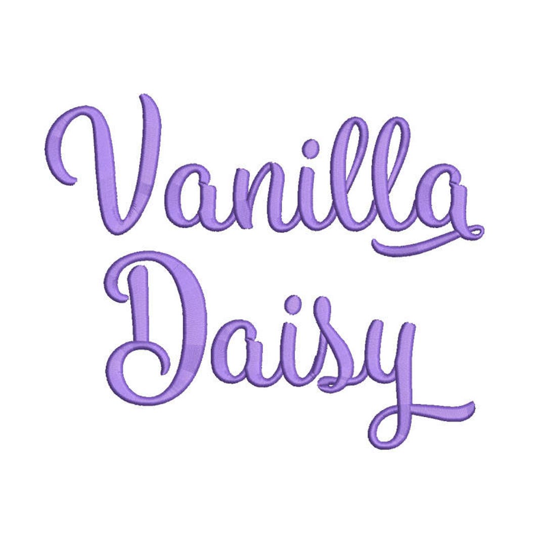 5 Size Vanilla Daisy Font Embroidery Designs, BX Fonts Machine ...