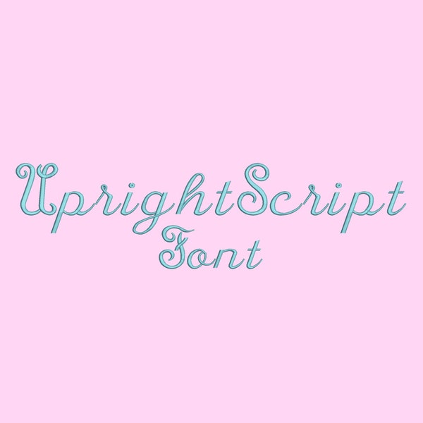 Upright Script Embroidery Font - Etsy