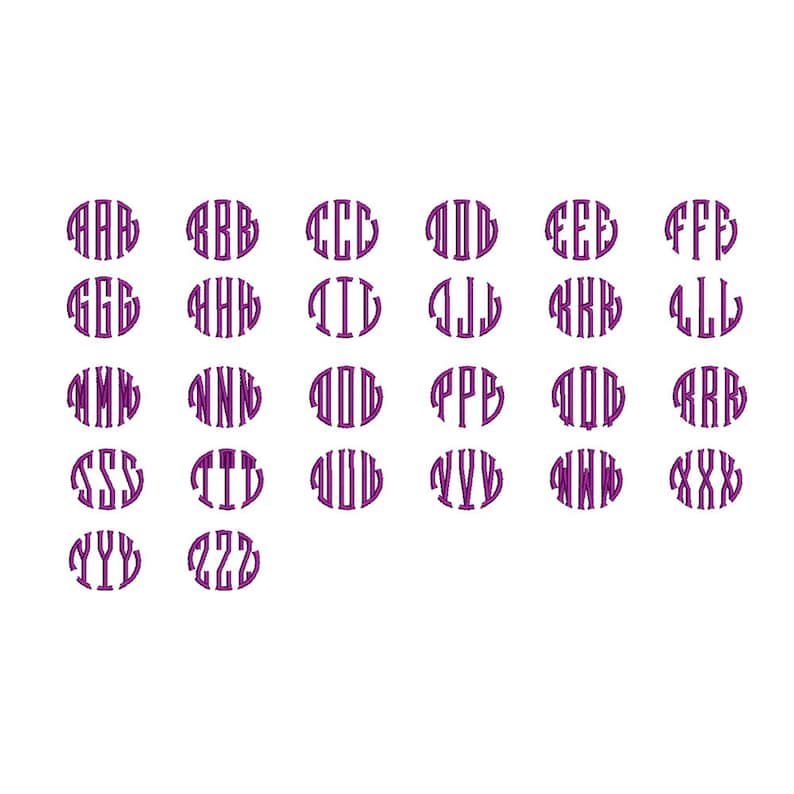 3 Size Seal Monogram 3 Letters Monogram Font BX Fonts Embroidery ...