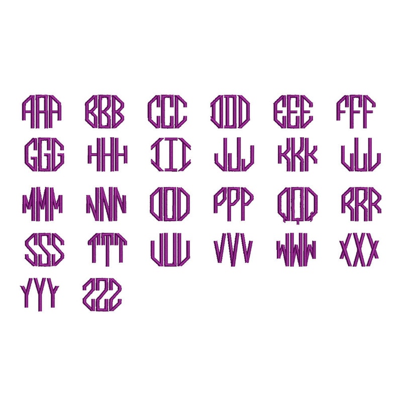 3 Size Octagon Monogram 3 Letters Monogram Font BX Fonts | Etsy