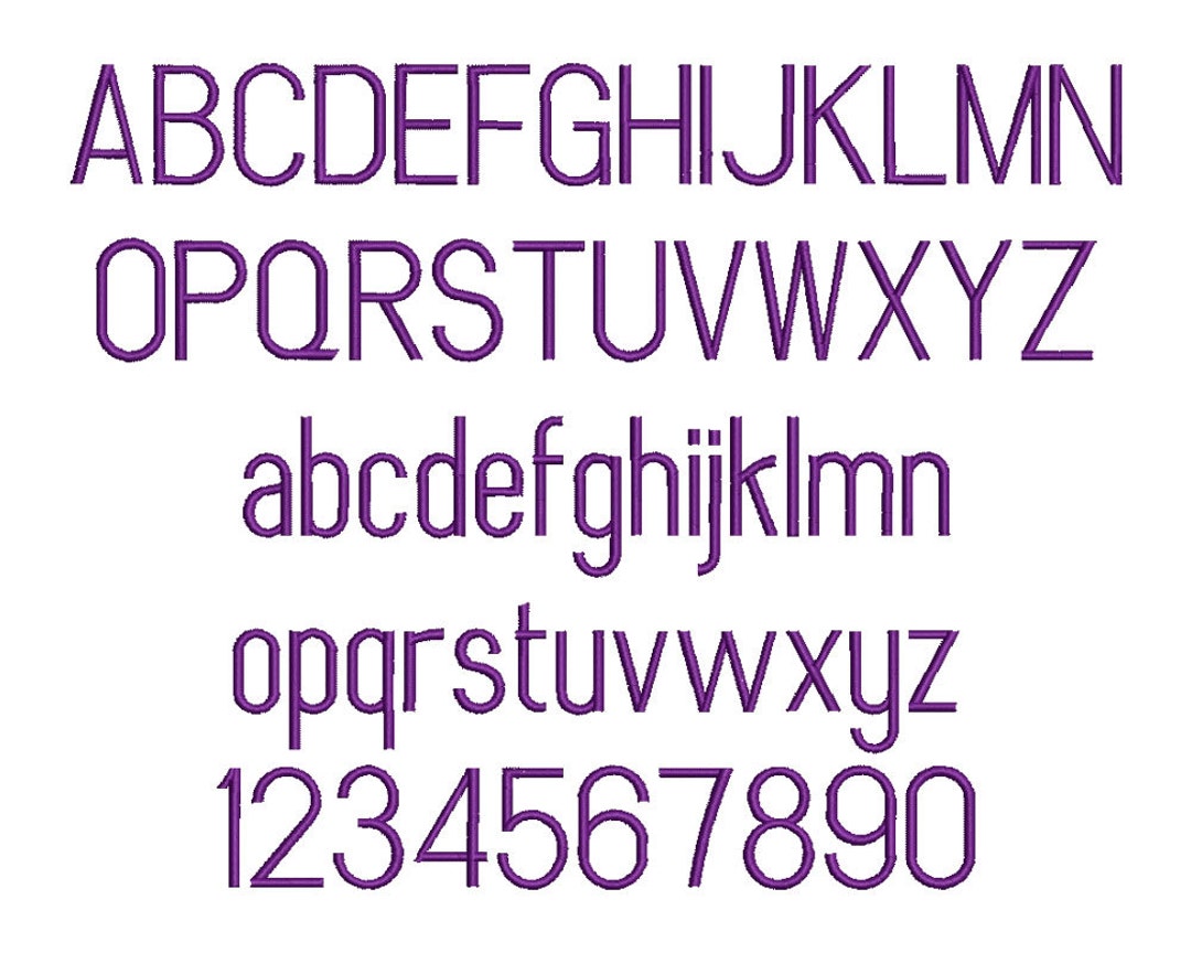 3 Size Narrow Block Font Embroidery Designs, BX Fonts Machine ...