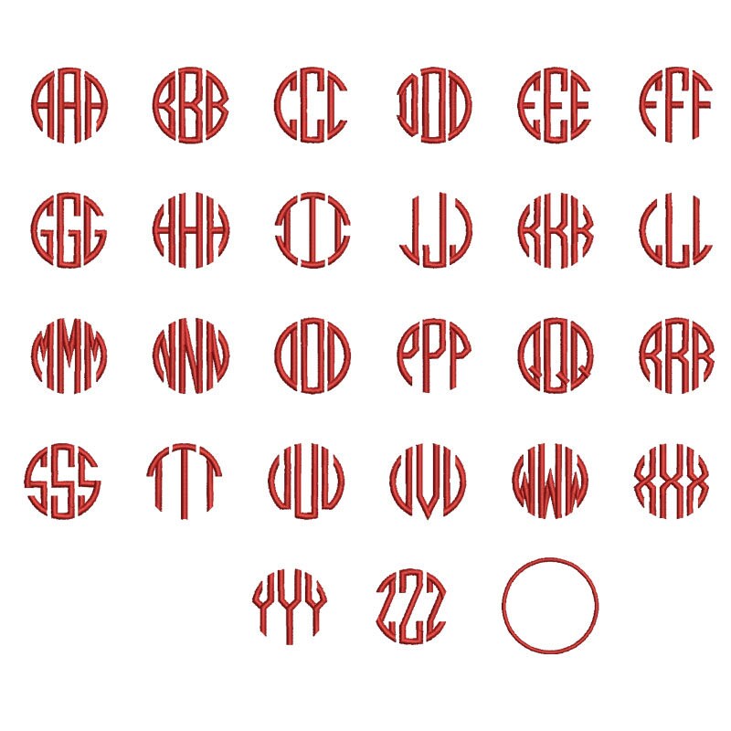 7 Size Slim monogram 3 letters monogram Font BX fonts | Etsy