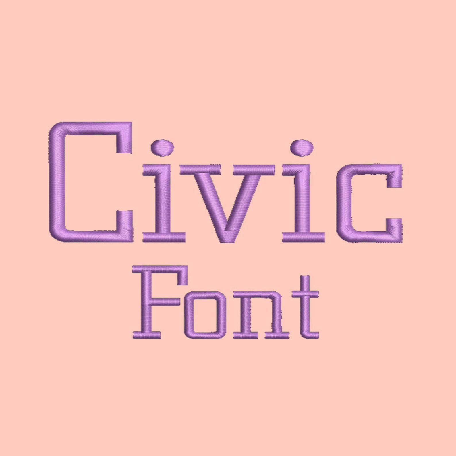 4 Size Civic Font Embroidery Designs BX Fonts Machine - Etsy
