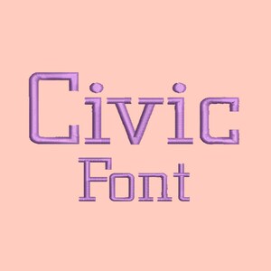 4 Size Civic Font Embroidery Designs, BX Fonts Machine Embroidery ...