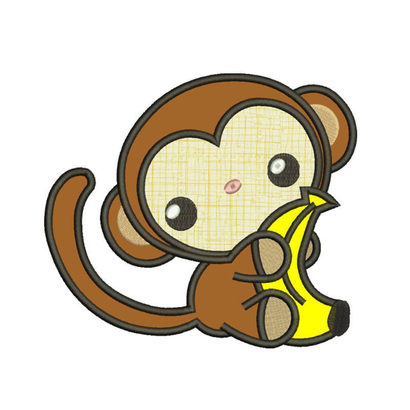 7 Size Monkey Applique Designs Embroidery Designsboy - Etsy