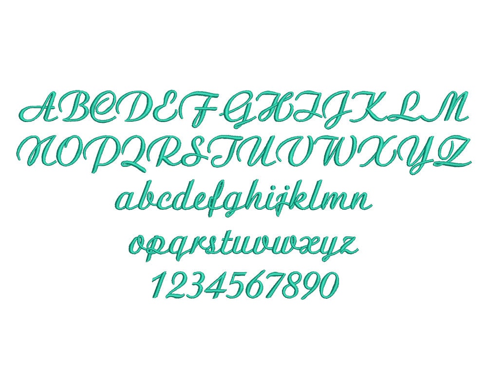 3 Size Embroidery Script Font Embroidery Designs BX fonts | Etsy