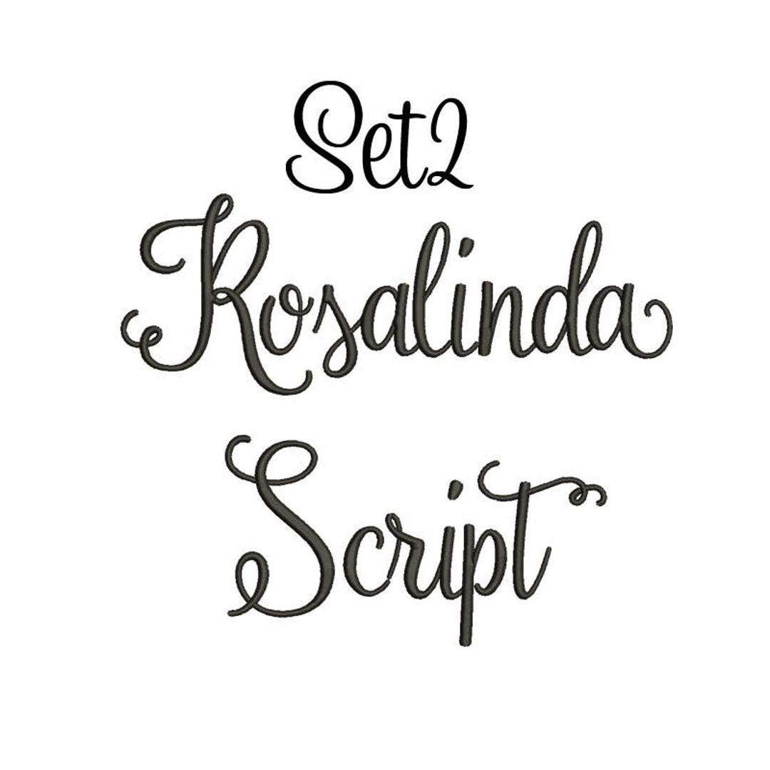 5 Size Rosalinda Script Font Embroidery Designs Set 2, BX Fonts Machine ...