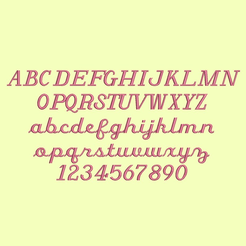 4 Size Italian Script Font Embroidery Designs BX Fonts - Etsy