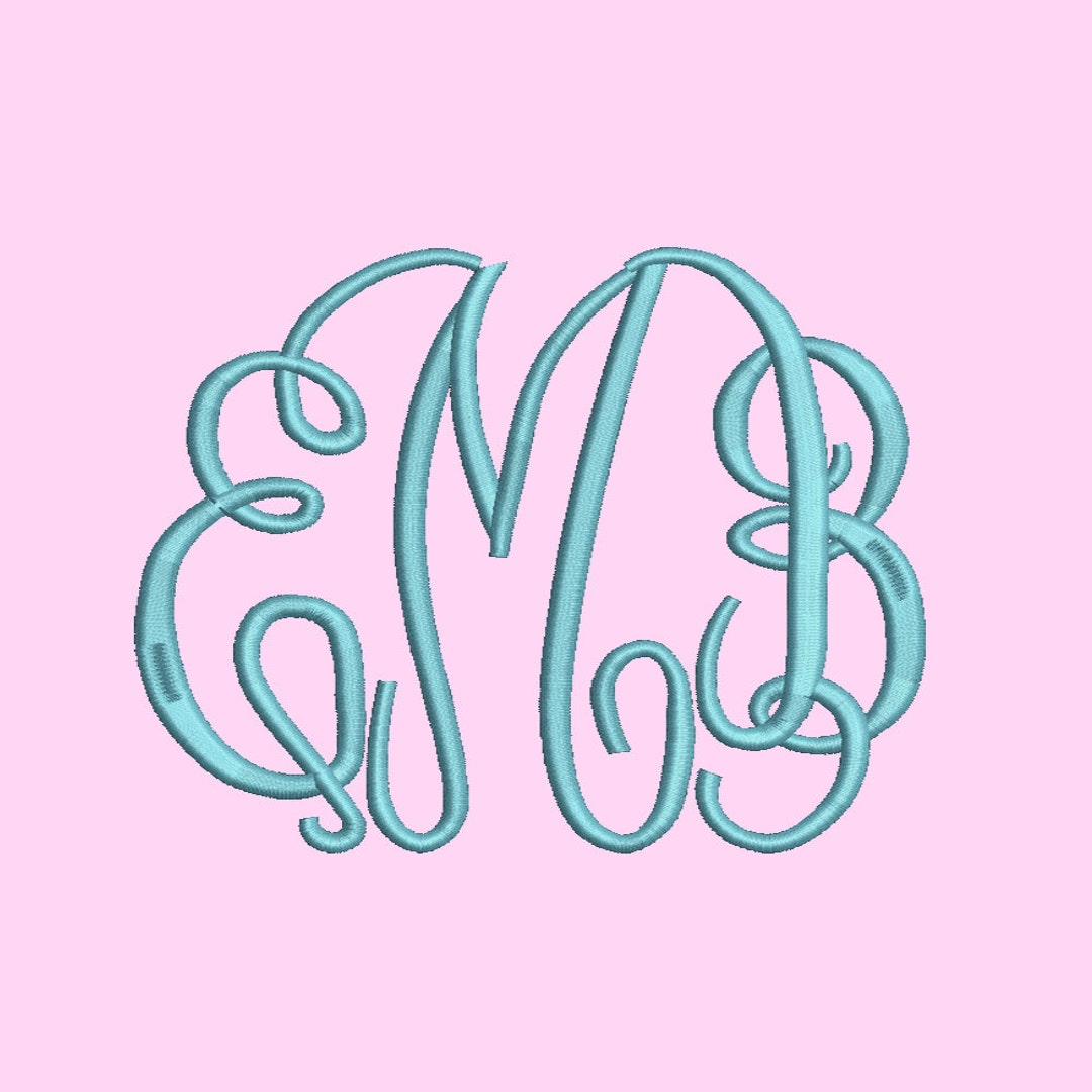 3 Size Fancy Monogram Font Embroidery Designs, BX Fonts Machine ...