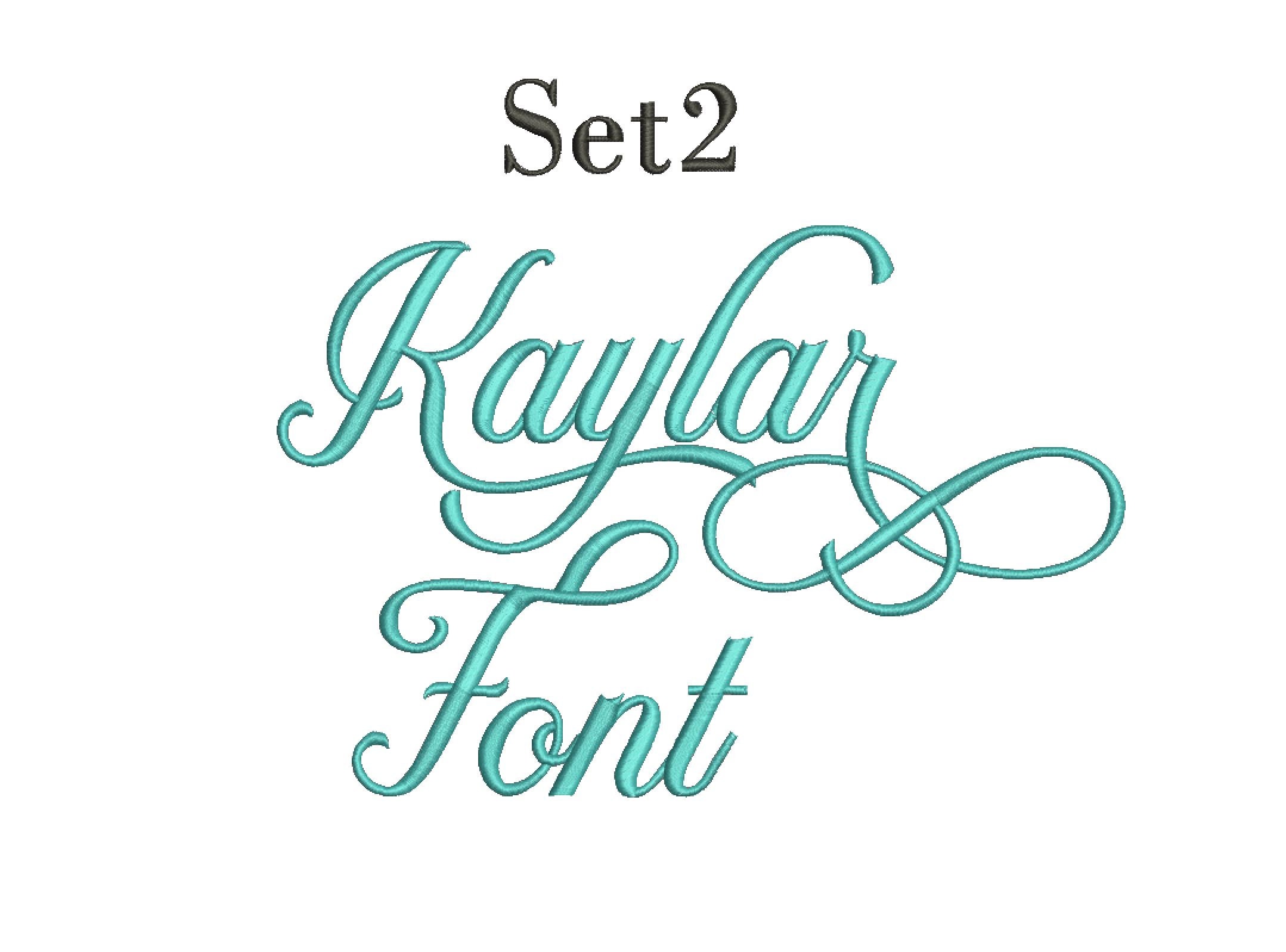 3 Size Kaylar Set2 Embroidery Fonts, Embroidery Designs ,BX Fonts ...