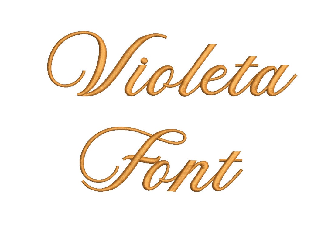 3 Size Violeta Font Embroidery Designs, BX Fonts Machine Embroidery ...