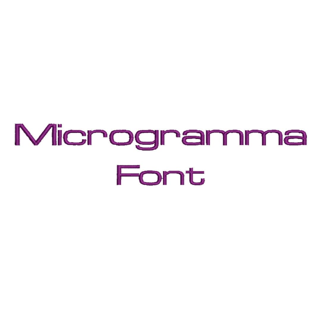 4 Size Microgramma Font Embroidery Designs, BX Fonts Machine Embroidery ...