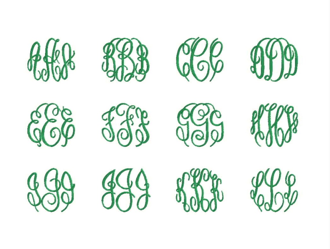3 Size Largh Fancy Monogram Embroidery Font Embroidery Fonts - Etsy