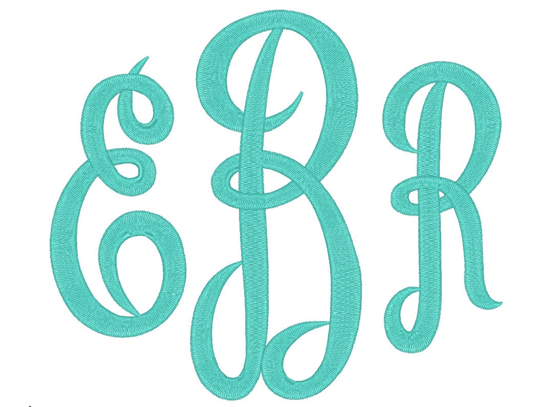 3 Size Jumbo Empire Monogram 3 Letters Embroidery Font BX Fonts ...