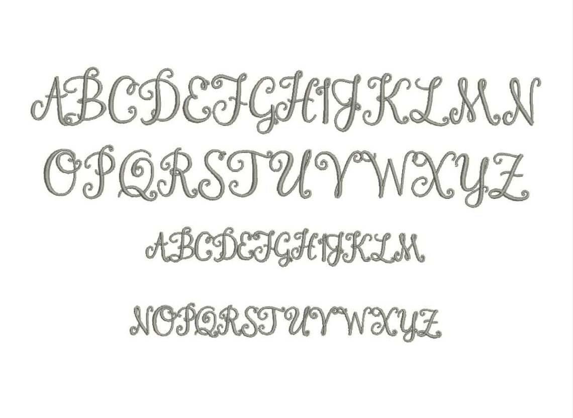 3 Size Stylish Monogram Embroidery Font Embroidery Fonts BX - Etsy