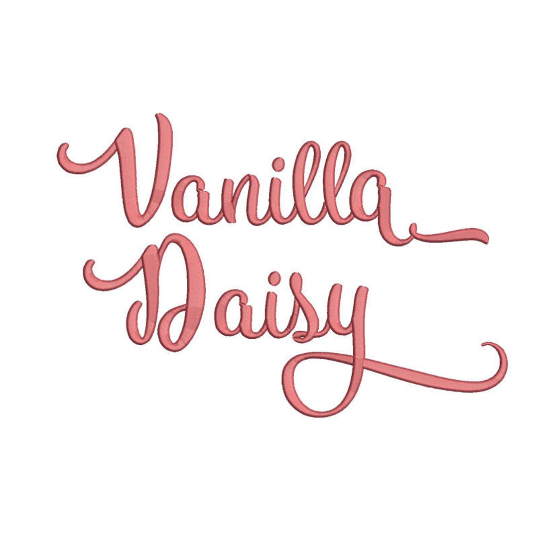 5 Size Vanilla Daisy Font Embroidery Designs, BX Fonts Machine ...