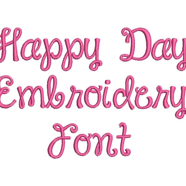 Happy Day Embroidery Font - Etsy