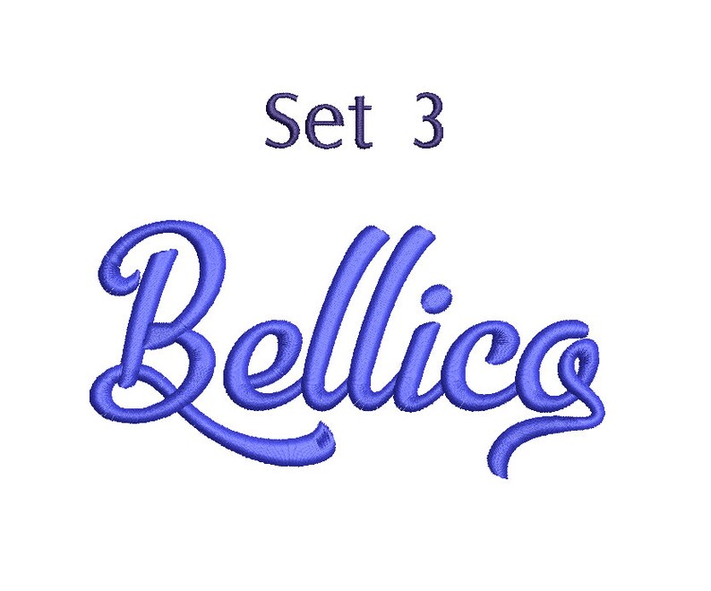 5 Size Bellico Embroidery Font Set 3 Embroidery Designs BX | Etsy