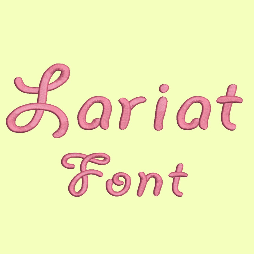 4 Size Lariat Font Embroidery Designs, BX Fonts Machine Embroidery ...