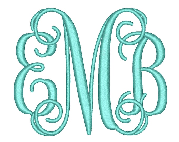 4size Interlocking Monogram 3 Letters Monogram Font BX Fonts Embroidery ...