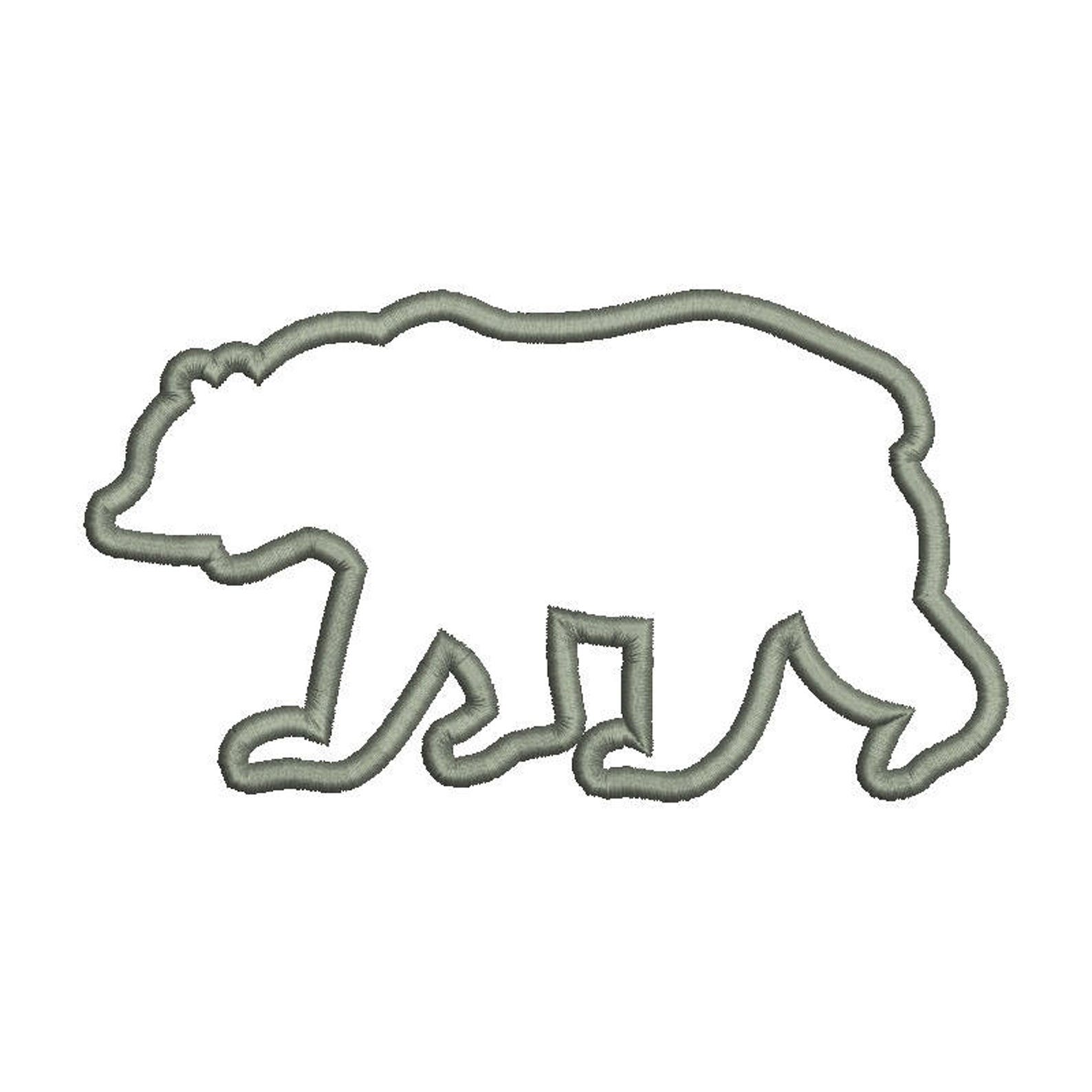 6 Size Bear Applique Designs Embroidery Designs,kid Embroidery Machine ...