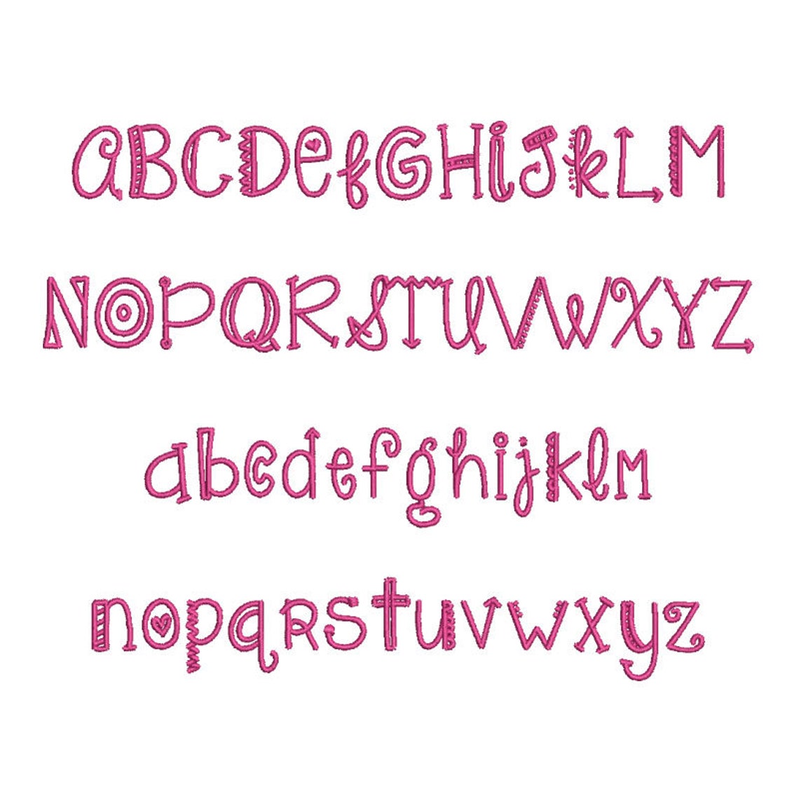 7 Size Tucker Embroidery Font Embroidery Designs BX Fonts | Etsy