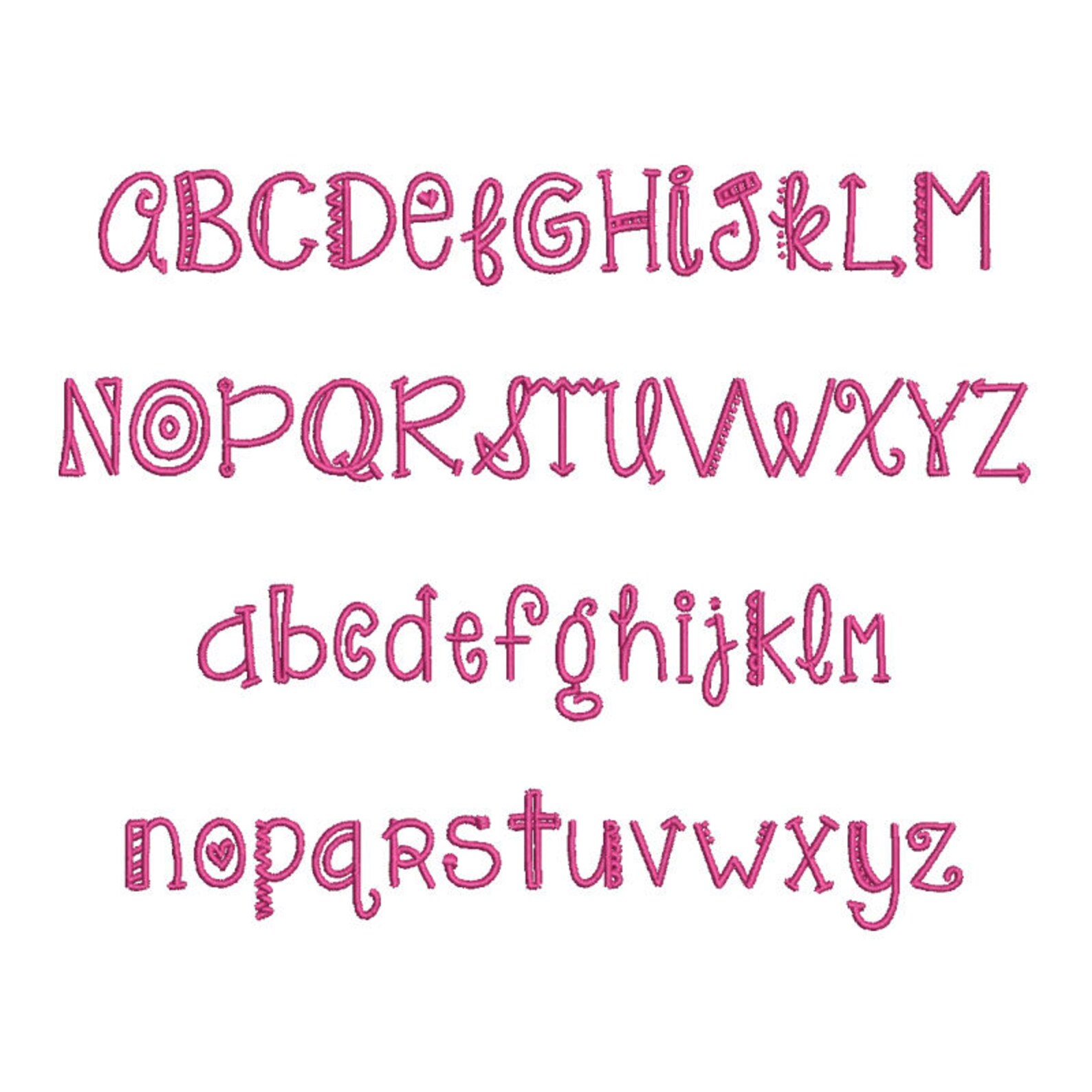 7 Size Tucker Embroidery Font Embroidery Designs BX Fonts | Etsy