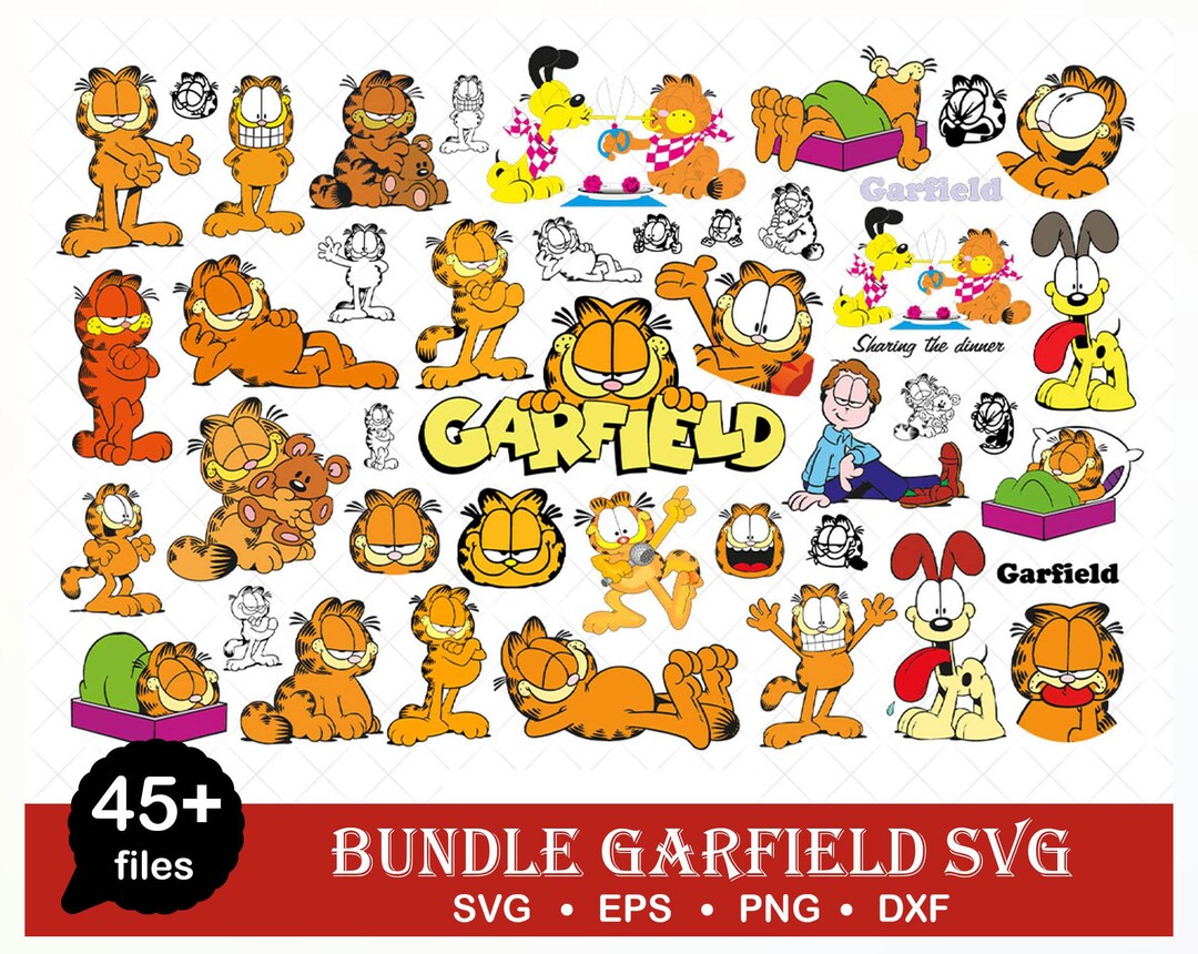 Garfield SVG Cut File Bundle Garfield and Friends Odie SVG - Etsy