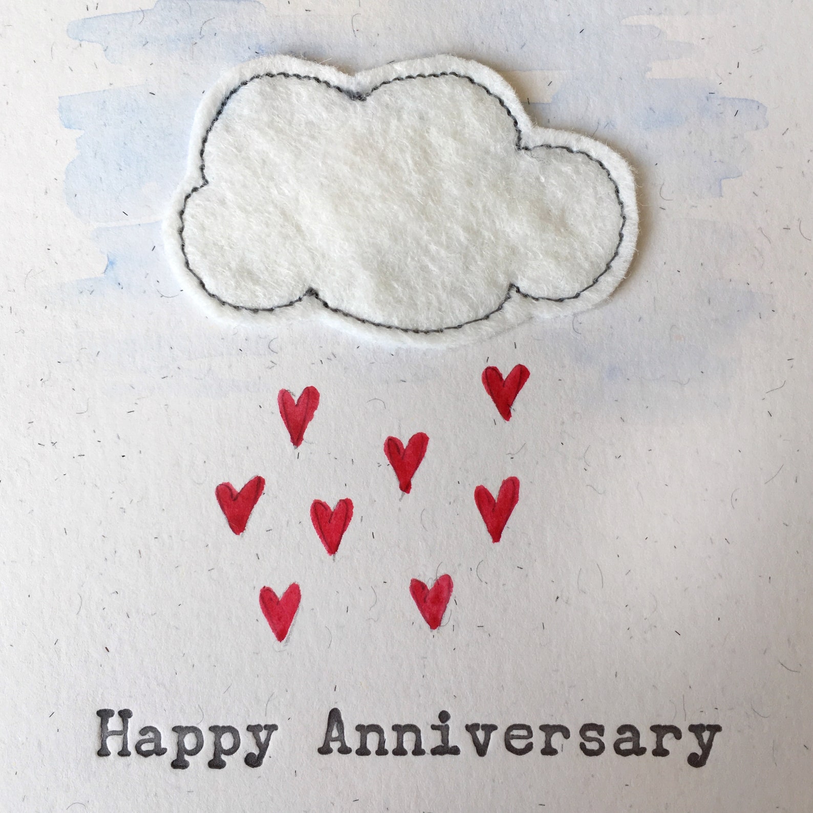 Freehand Embroidered Anniversary Card Handpainted Anniversary - Etsy