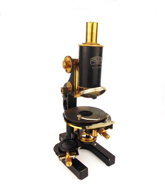 Antique 1910 CARL ZEISS Brass Microscope Srb a Stys Vintage