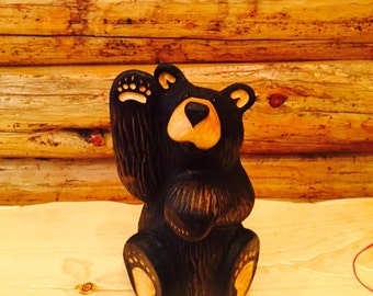 Wood Carved Bears | Etsy