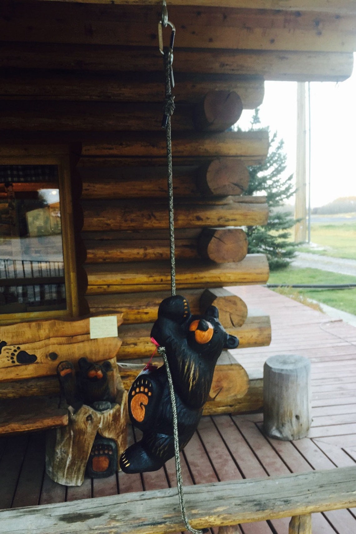 Tarzan Hanging Rope Wood Bear - Etsy