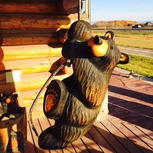 Tarzan Hanging Rope Wood Bear - Etsy